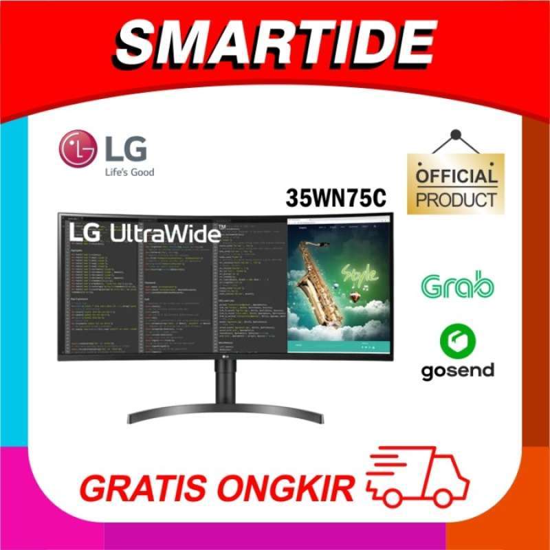 Promo LG 35WN75C-B 35'' UltraWideâ„¢ QHD HDR VA Curved Monitor+packing ...