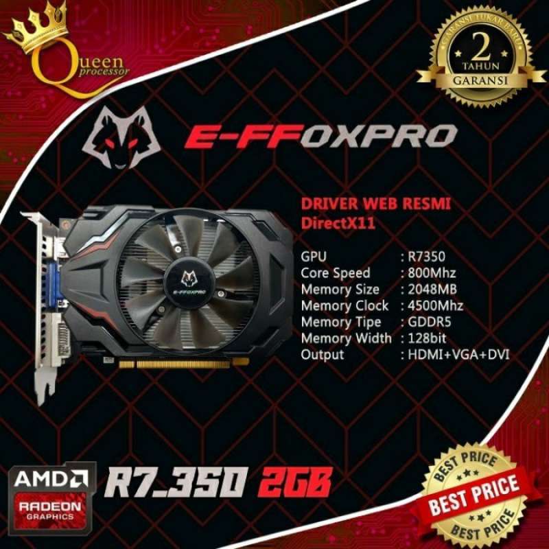 Promo Vga AMD Radeon R7 350 2GB EffoxPro DDR5 Diskon 23% di Seller ...