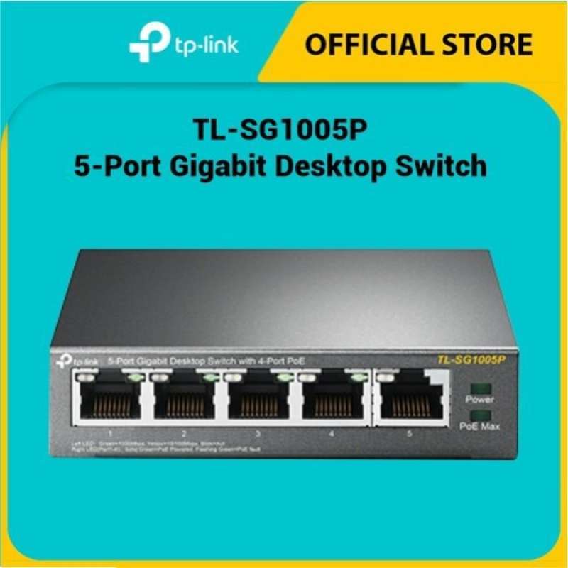 Jual TL-SG1005P 5-Port Gigabit Desktop Switch with 4-Port PoE di Seller KomputerMedan - Komputer ...
