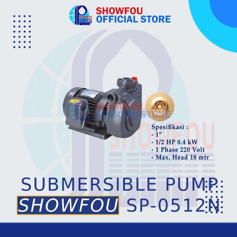 Jual SHOWFOU TURBINE PUMP SP-0512N 0.5 HP 1 Phase 0.4 kWatt 1 Inch di ...