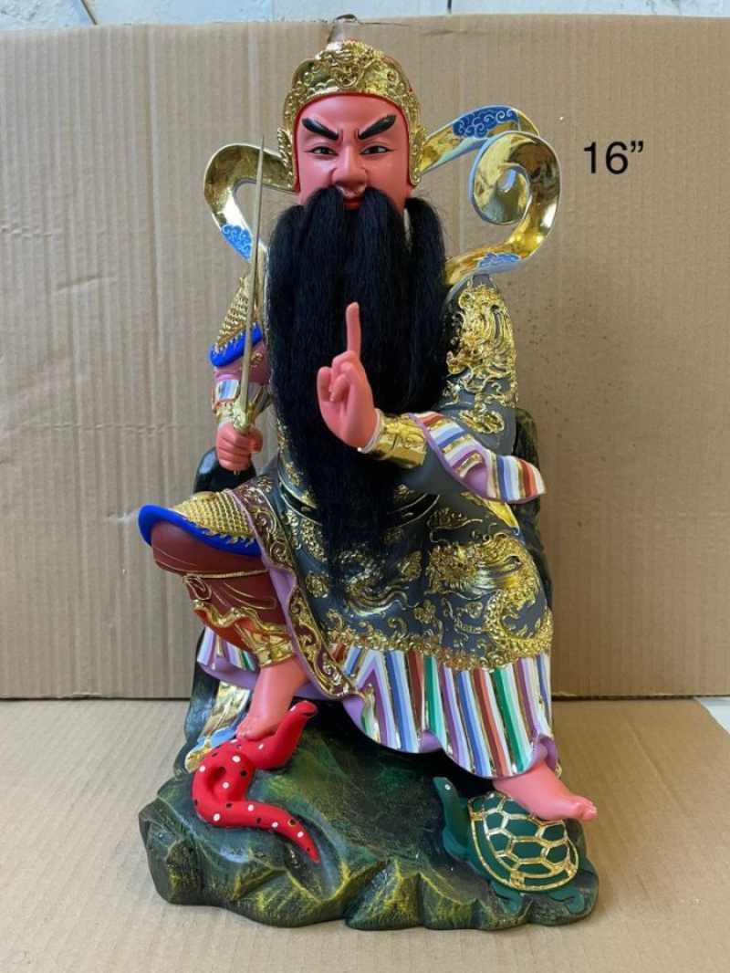 Promo patung hian tian shang ti / siong tek kong - kayu - 16 inch (l-2 ...