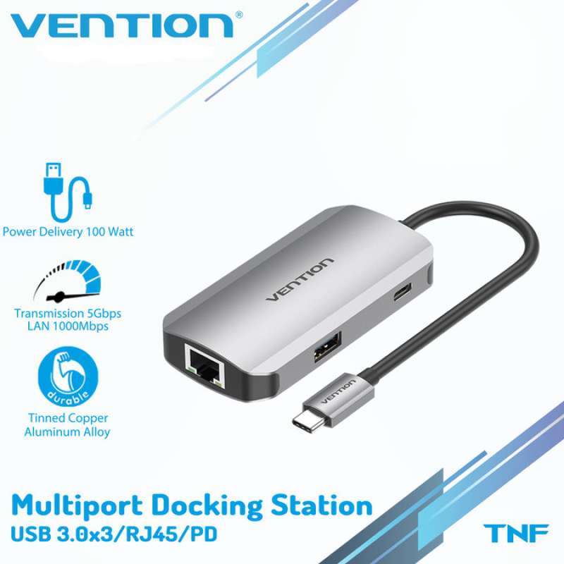 Promo VENTION Multiport Hub Usb Type C to Lan RJ45 USB3.0 PD Docking ...