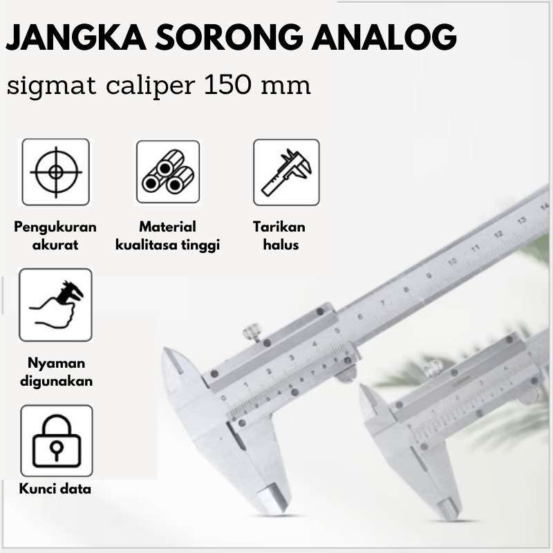 Jual Jangka Sorong Stainless Sigmat Caliper 150 Mm Alat Pengukur Dimensi [jsa] Di Seller Happy ...