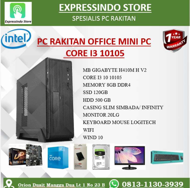 Promo PC RAKITAN OFFICE (MINI PC) CORE I3 10100 LENGKAP MONITOR Diskon ...