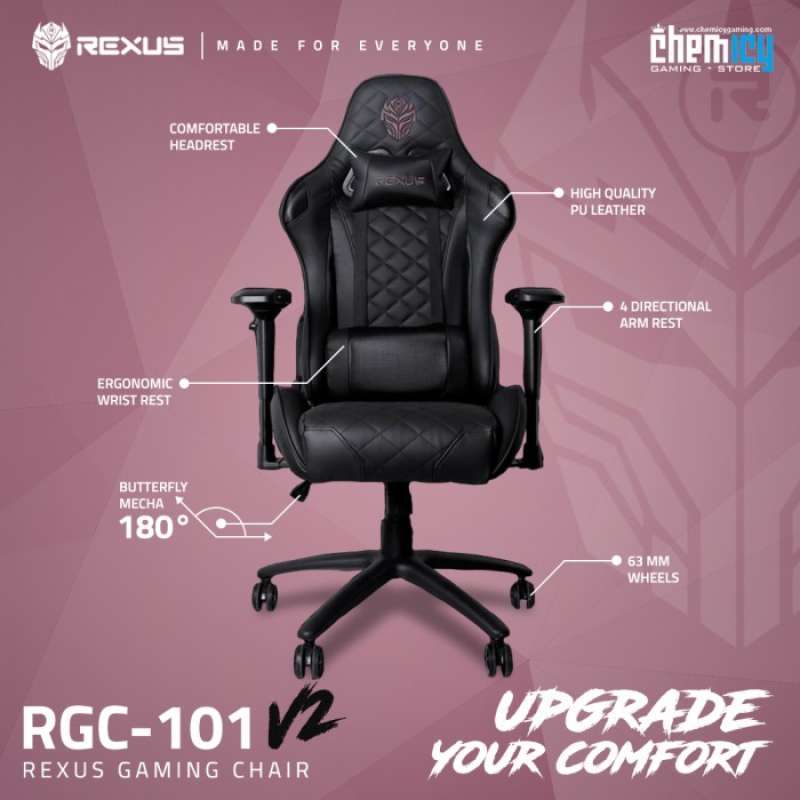 Promo Rexus Gaming Chair / Kursi Gaming RGC 101 V2 Brown Diskon 23% di ...