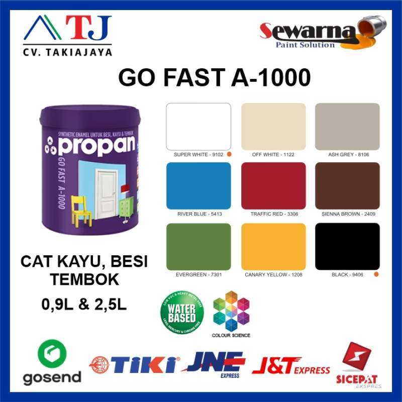 Jual CAT KAYU | TEMBOK | BESI PROPAN GO FAST A-1000 (WARNA STANDARD) 0,9 L di Seller Sewarna ...