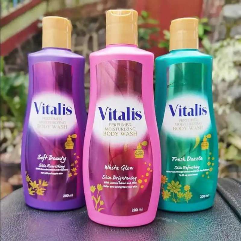 Jual [RANDOM] VITALIS BODY WASH 200ML KEMASAN BOTOL | SABUN MANDI di ...