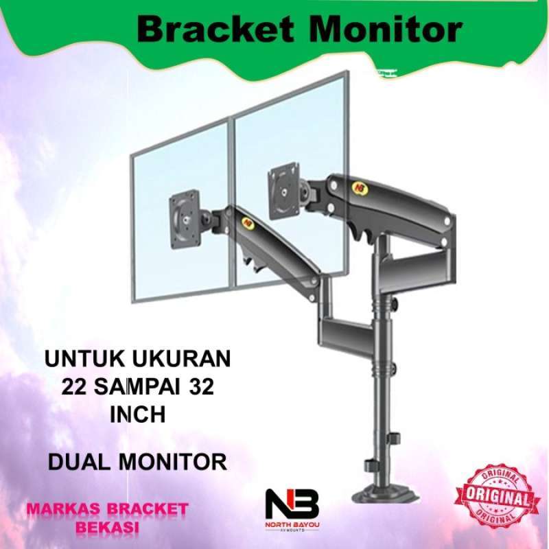 Promo BRACKET MONITOR KOMPUTER MEJA DOBLE ARM GAS NORTH BAYOU NB H180 ...