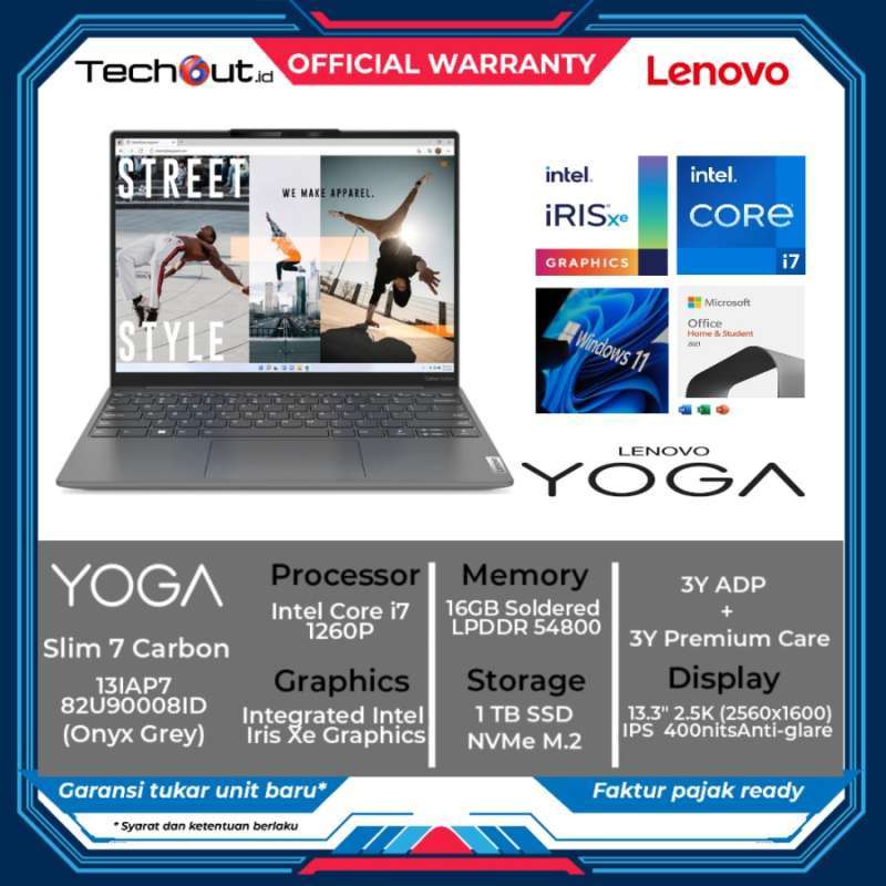 Jual LENOVO YOGA Slim 7 Carbon 13IAP7 Core i7 1260P 16GB 1TB W11 + OHS ...