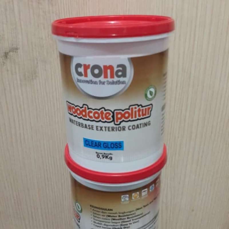 Promo Wood Stain Atau Plitur Vernis Kayu CLEAR GLOSS Crona Diskon 23% ...