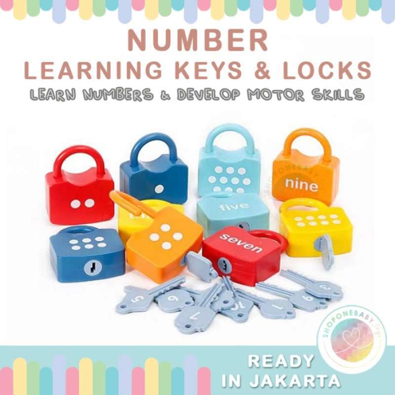 Promo Mainan Balita Onshine Matching Numbers Locks and Keys Toy Belajar ...