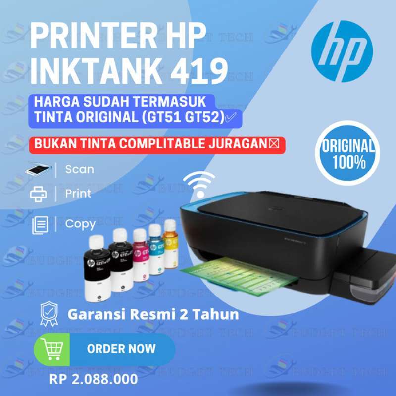 Jual Hp Ink Tank Wireless 419 Printer - Black Di Seller Tumenggung ...
