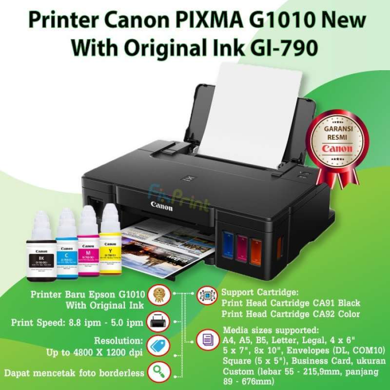 Promo Printer Canon G1010 Pixma Inkjet Ink Tank Infus System Ca91 Ca92 ...