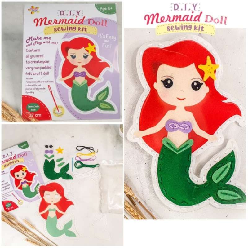 Jual Diy Doll Sewing Boneka Jahit Craft Anak Princess - Mermaid Di ...