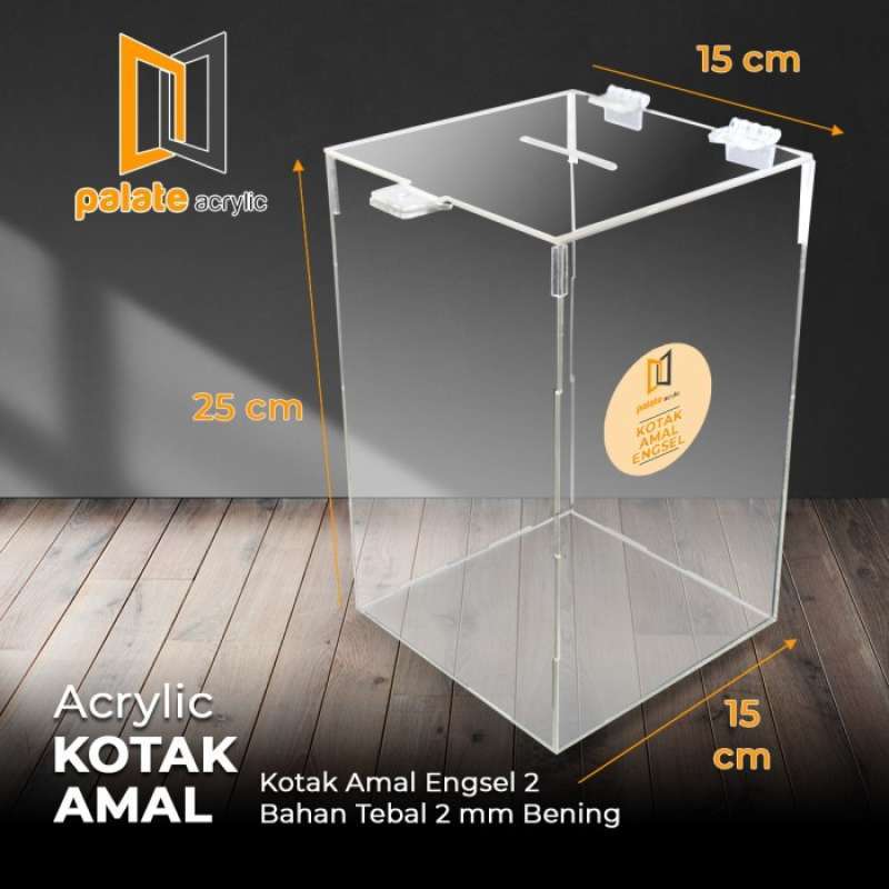 Jual akrilik kotak amal 15x15x25 / akrilik box / kotak amal / kotak ... Jual akrilik kotak amal 15x15x25 / akrilik box / kotak amal / kotak ...