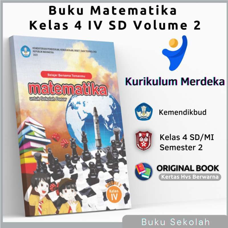 Jual Buku Matematika Kelas 4 SD Semester Volume 2 Kurikulum Merdeka Belajar Bersama TemanMu ...