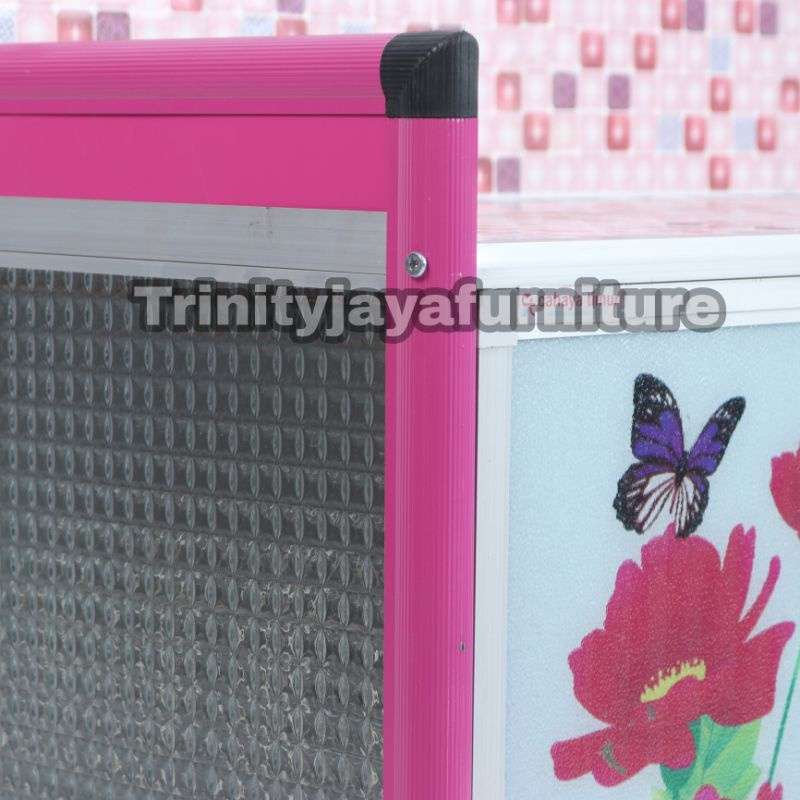 Jual Rak Kompor Dapur + Rak Piring Almunium Kaca Keramik Motif 3 Pintu ...