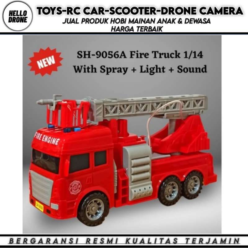 Promo Mobil Pemadam Kebakaran Mainan 1/4 Bisa Keluar Air + Light ...