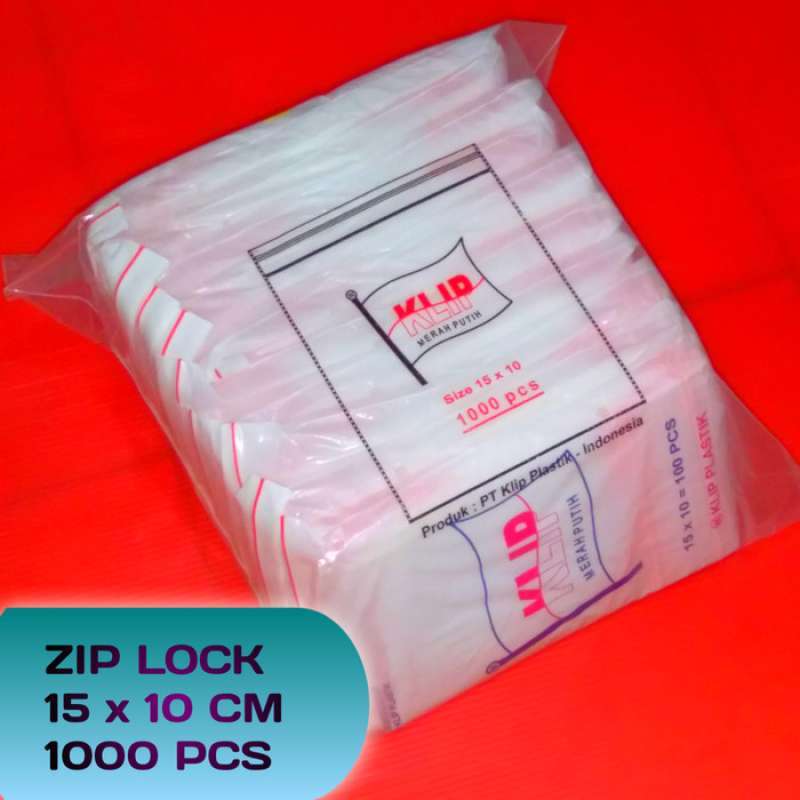 Jual Plastik Klip 15X10 Cm (Zipper Bag) Merah Putih Pack Isi 1000 Pcs ...