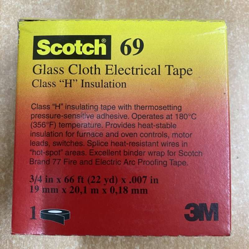 Promo 3M Scotch 69 Glass Cloth Electrical Tape Class H Diskon 17% di ...