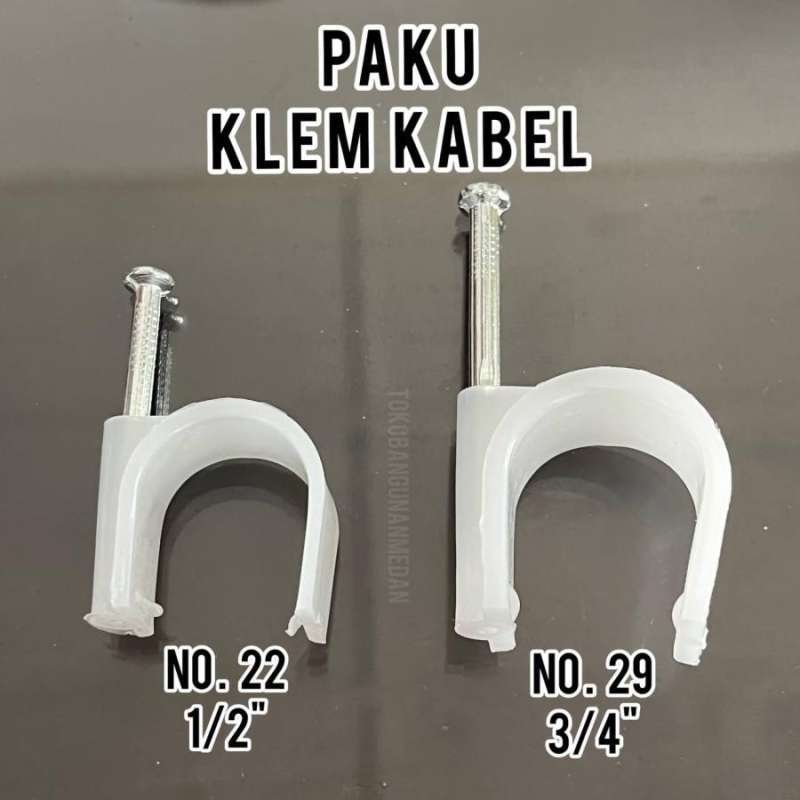 Jual [ ECER ] KLEM KABEL / PAKU KLEM / PAKU BETON KLEM KLIP KABEL 1 ...