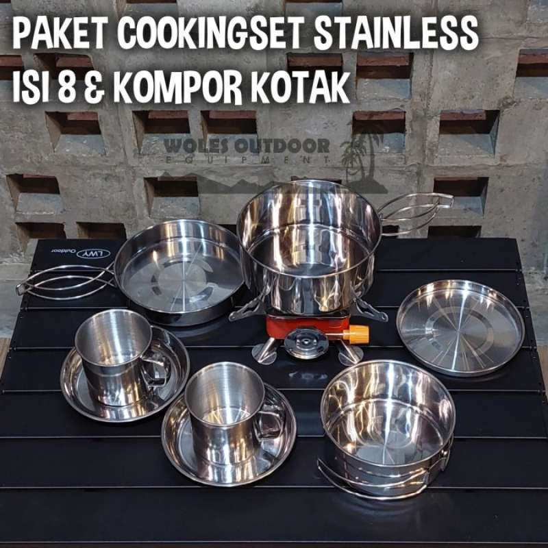 Promo Paket Alat Masak Cooking Set & Kompor Portable + Alat Makan ...