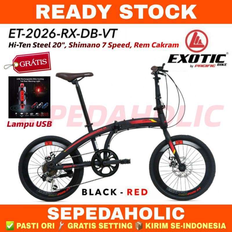 Jual Sepeda Lipat 20 Inch Exotic Et 2026 Rx Db Vt Velg Tinggi 7 Speed ...