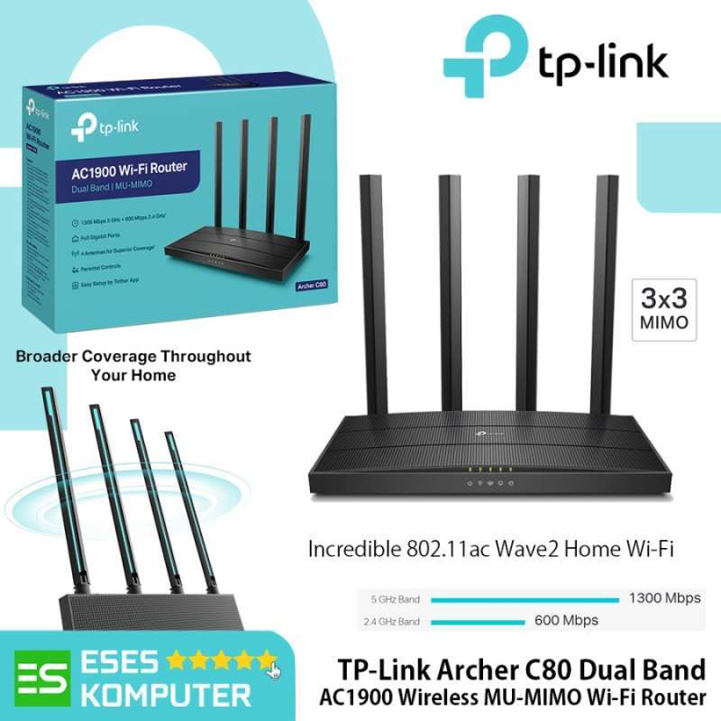Jual Router TP-Link Archer C80 AC1900 Wireless 3x3 MU-MIMO Wi-Fi Router di Seller ESES Komputer ...