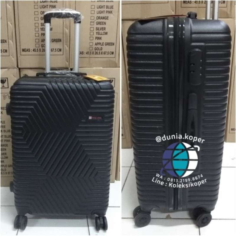 Jual Tas Koper Murah Fiber hitam roda 4 ukuran bagasi 24 inci di Seller ...