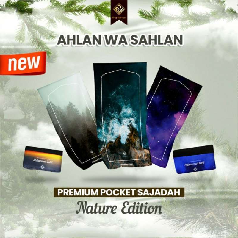 Promo Pocket Sajadah Travel King Salman | Custom Nama | Tema Alam ...
