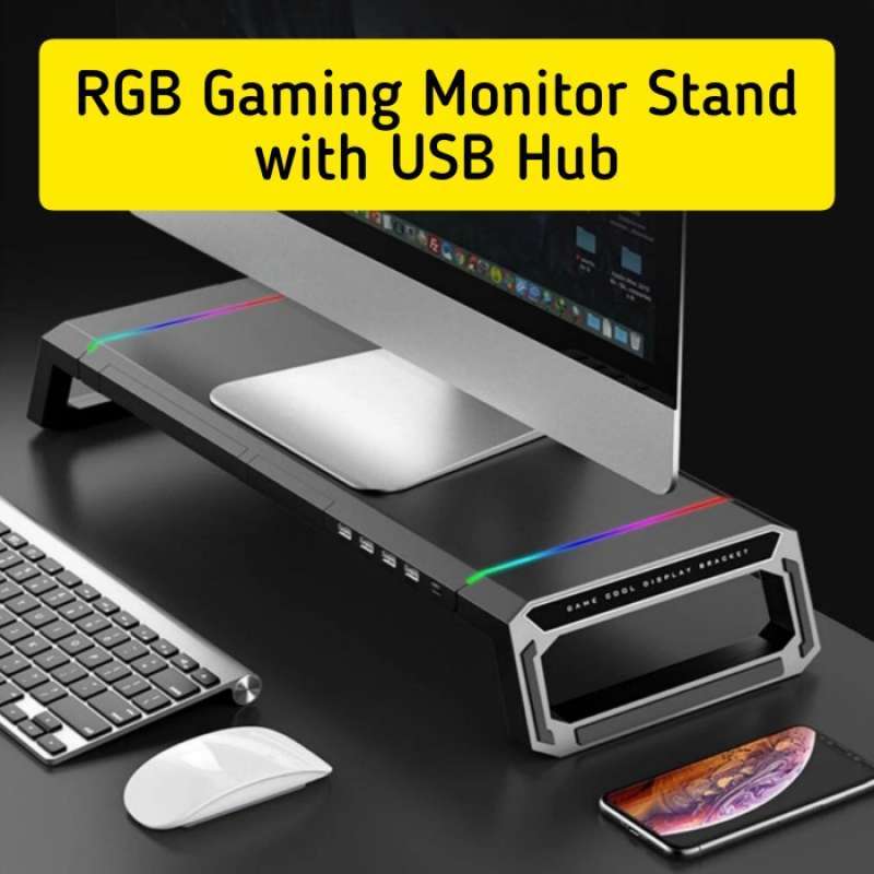 Promo Alas Dudukan Meja Monitor Gaming Rgb Stand Riser With Usb Hub ...