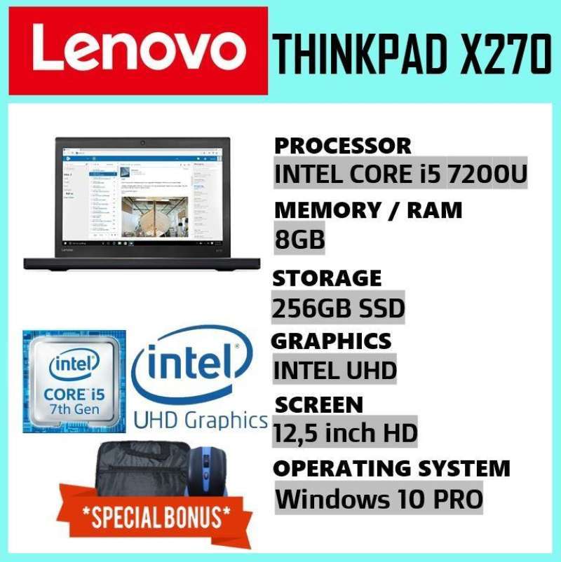 Jual Laptop Lenovo Thinkpad X270 Intel Core I5 Gen 7 8gb 12 Inch Black Di Seller Knkbec1 ...