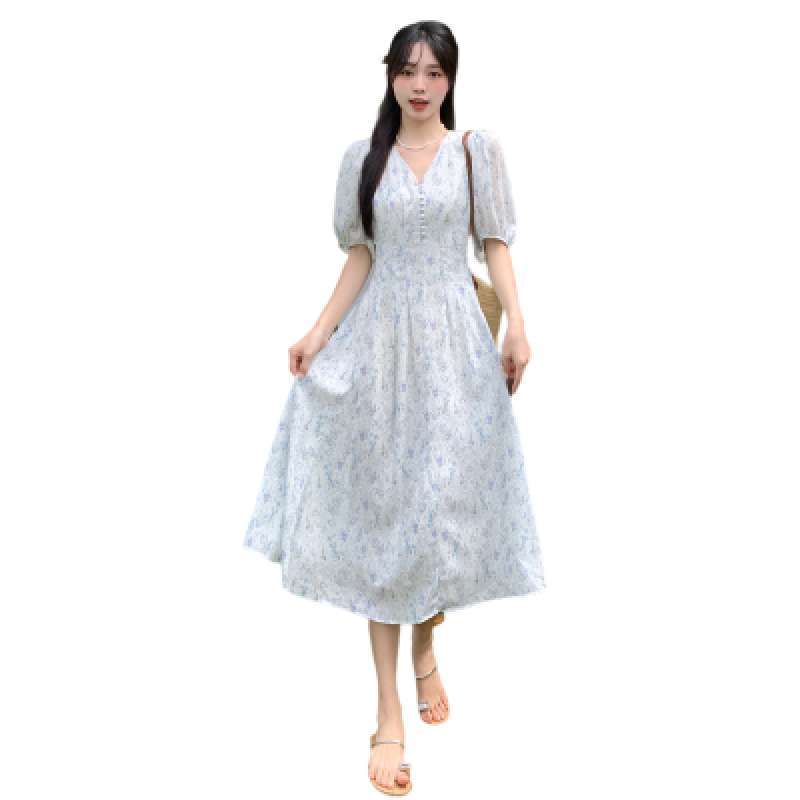 Promo Ukuran besar Wanita Gaun bunga sifon Gaya resor tepi laut ...