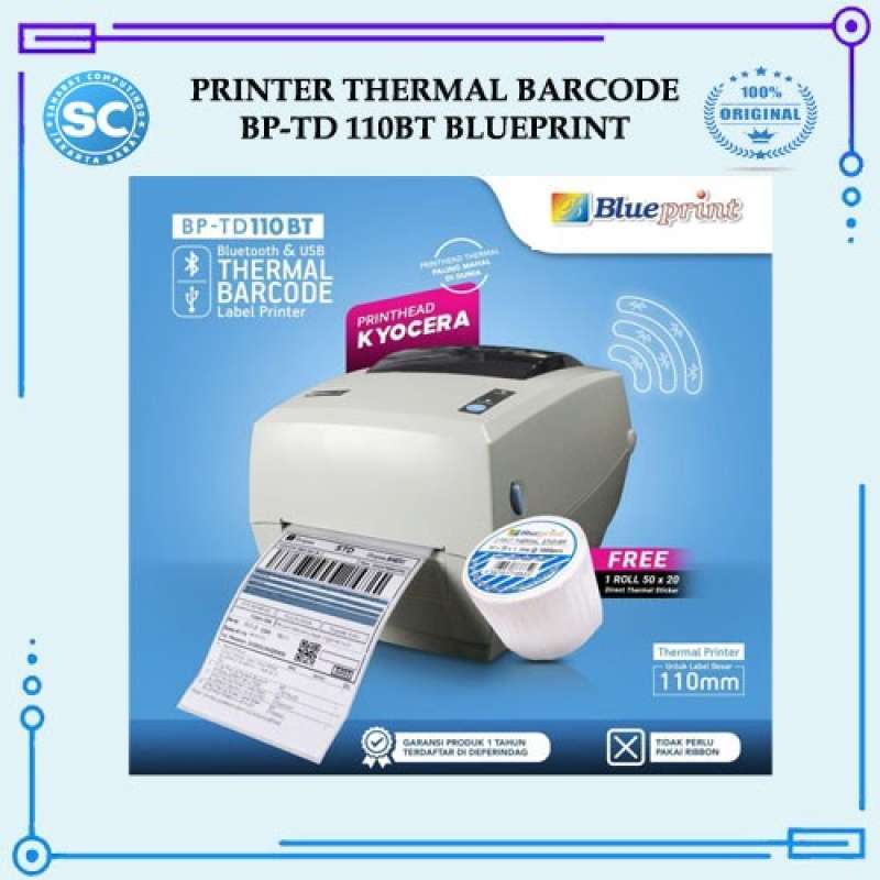 Promo Printer Thermal Barcode BP-TD 110 BT Blueprint Diskon 23% di Seller Indah Elektrika ...