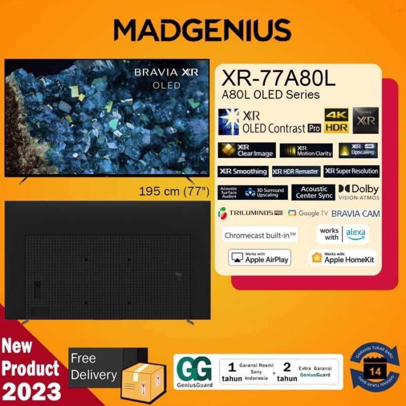Jual Sony Original Oled Tv Xr-77a80l / Xr77a80l / Xr 77a80l Bravia Xr Oled 4k Ultra Hd 4k Hdr ...
