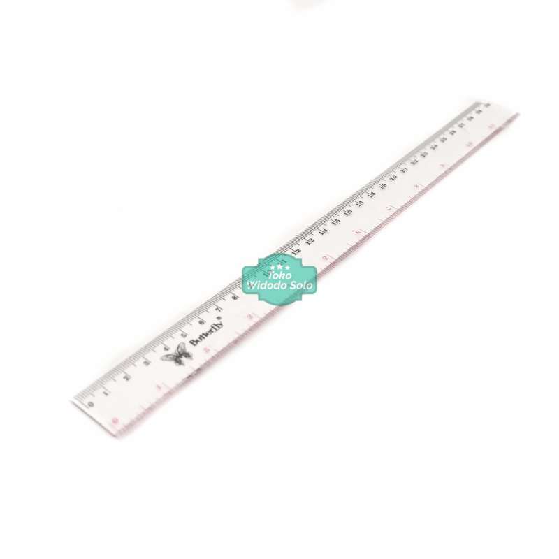 Jual Penggaris 30cm Butterfly Plastik Glass Ruler - 1 Pack Isi 12 Buah ...