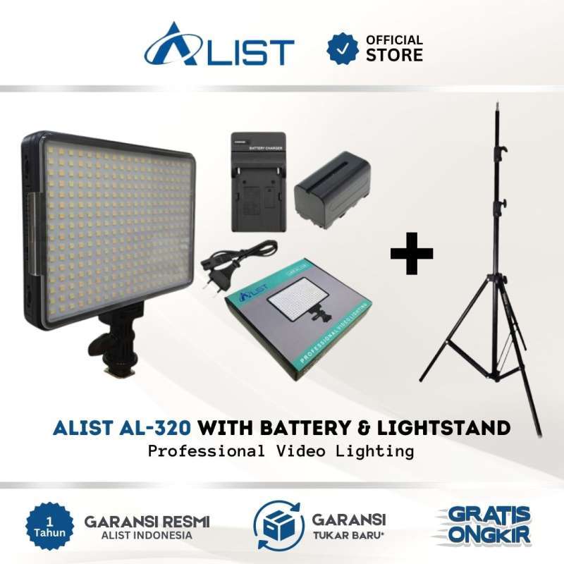 Jual A LIST Lampu LED Profesional AL-320 with Battery & Lightstand di ...