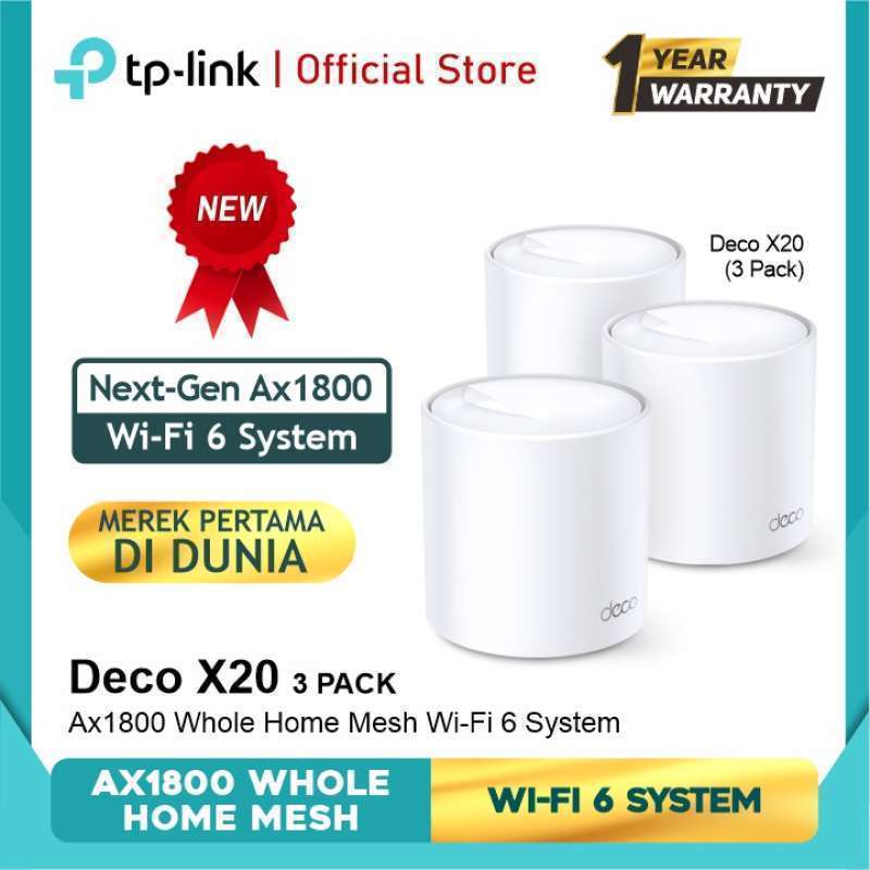 Promo Tp-link Deco X20 3 Pack Ax1800 Whole Home Mesh Wi-Fi 6 System ...