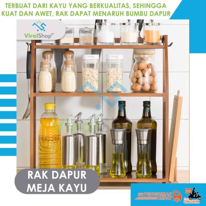 Jual Rak Microwave Rak Susun Minimalis Rak Oven Kayu Rak Dapur Meja ...