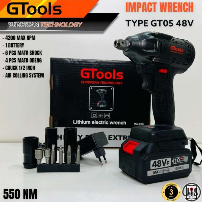 Promo impact wrench 48V GTOOLS GT05 tech mesin pembuka baut ban mobil motor Diskon 23% di Seller ...