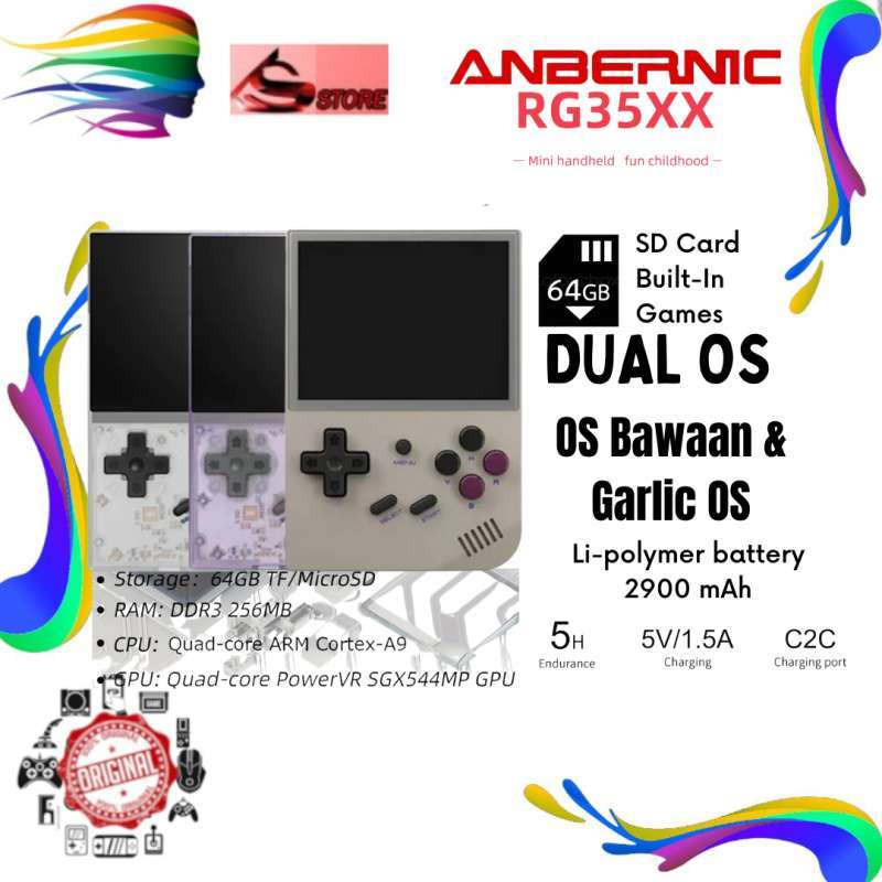 Promo Anbernic RG35XX mini Portable Handled Retro Video Game Sistem ...