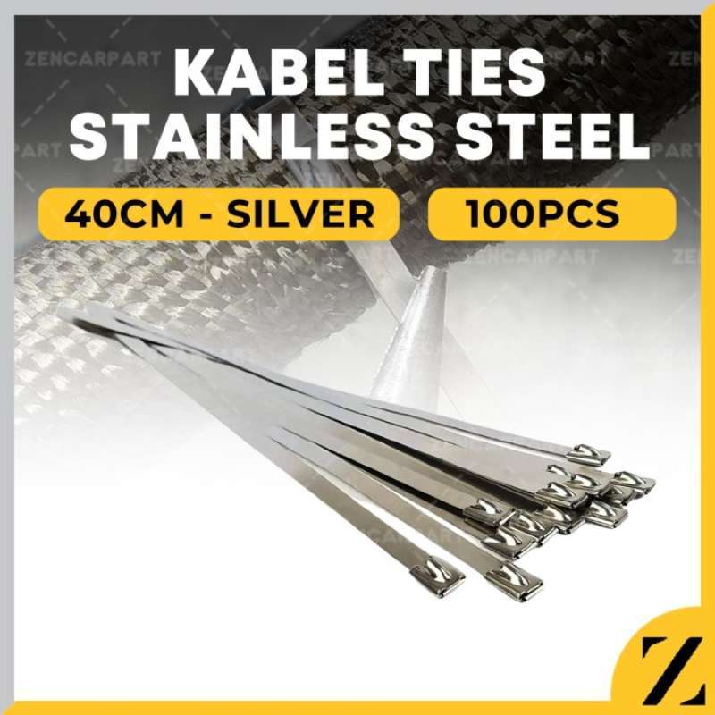 Promo Kabel Cable Ties Tie Tis Ikat Besi Stainless SUS 304 4,6 40cm 100 ...