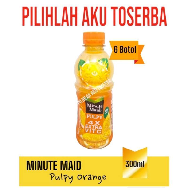 Promo Minute Maid Pulpy Orange Botol Pet 300 ml - ( HARGA 6 botol ...