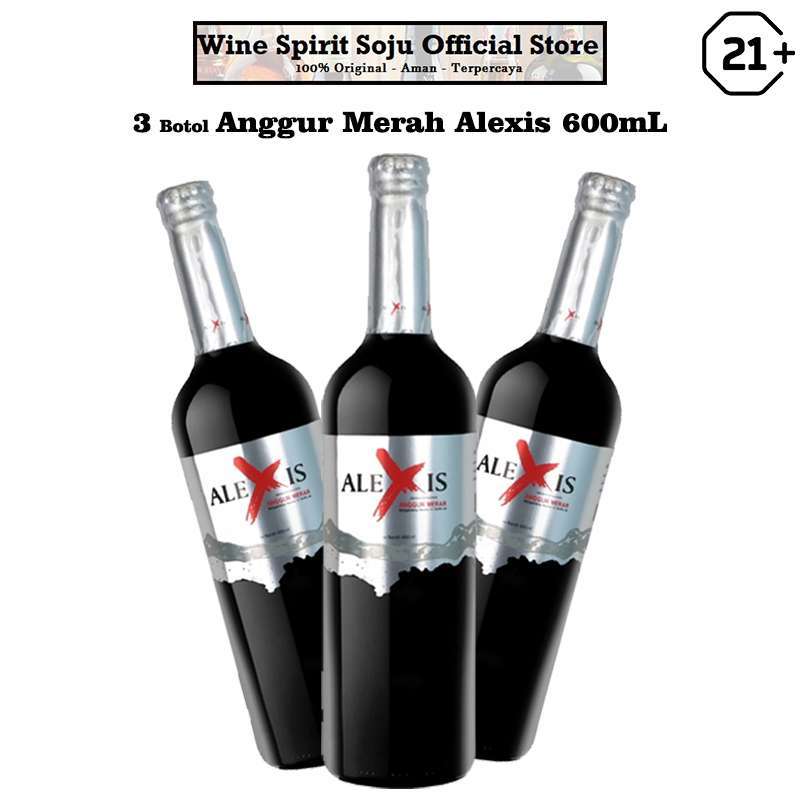 Jual Paket 3 botol Anggur Merah Alexis 600Ml di Seller Wine Spirit Soju ...