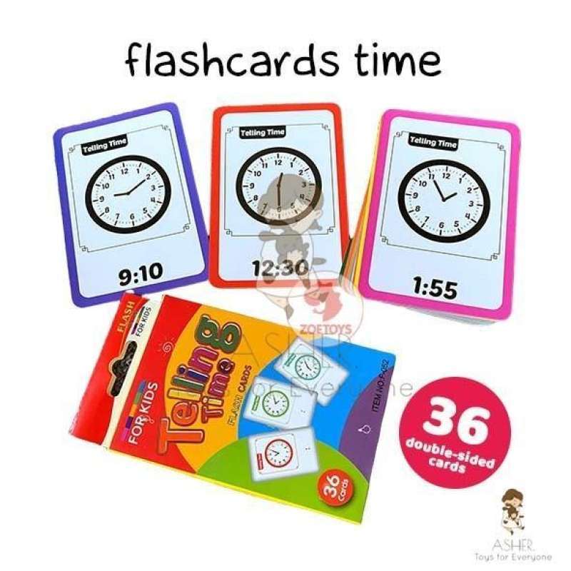 Jual Ashertoys Flashcards Time & Learning Clock | Kartu Belajar Anak di ...