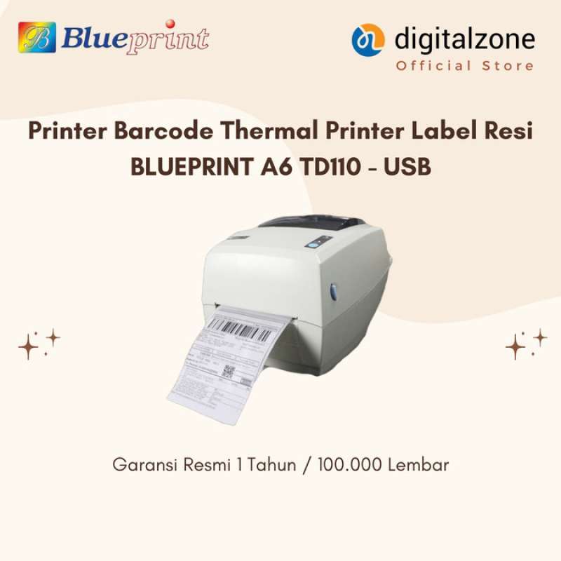 Promo Printer Barcode Thermal Printer Label Resi A6 BLUEPRINT TD110 ...