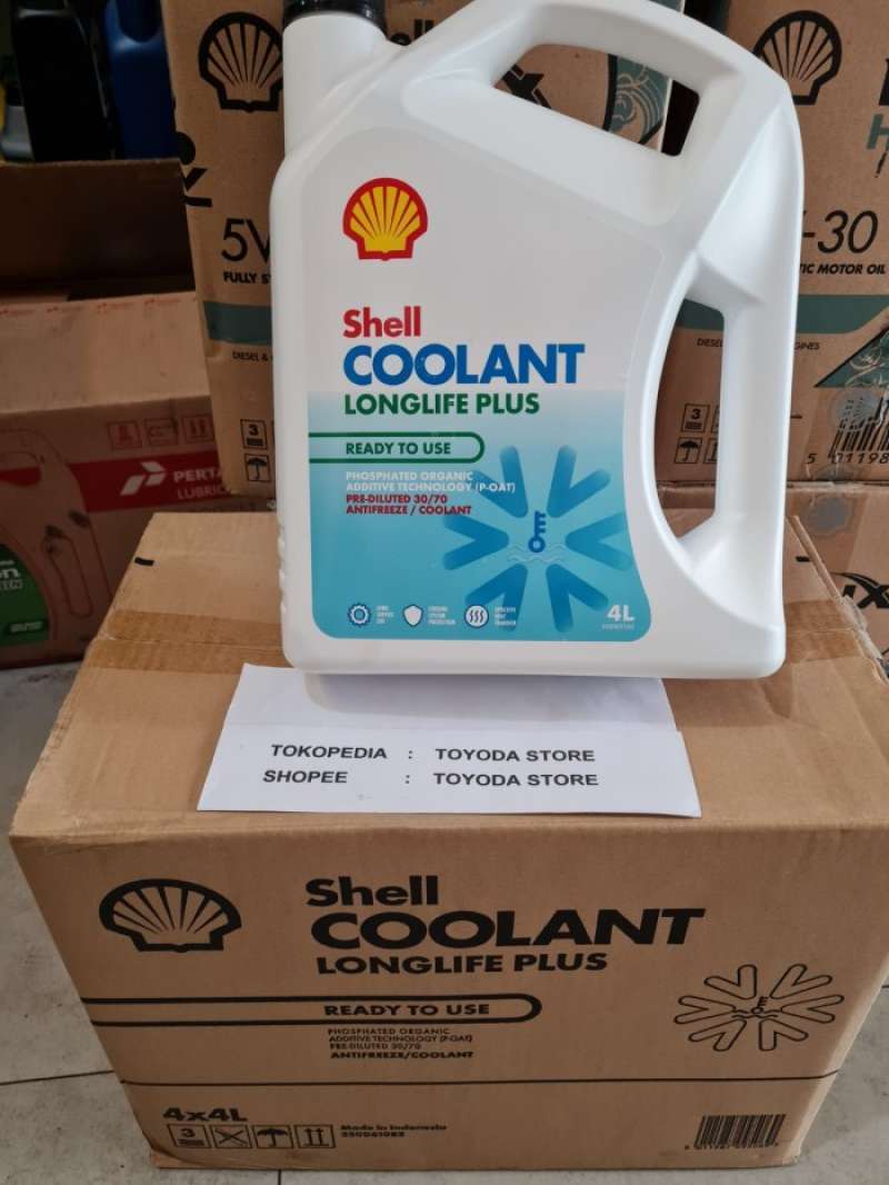 Jual Air Radiator Coolant Shell longlife plus ready to use galon 4 lt ...