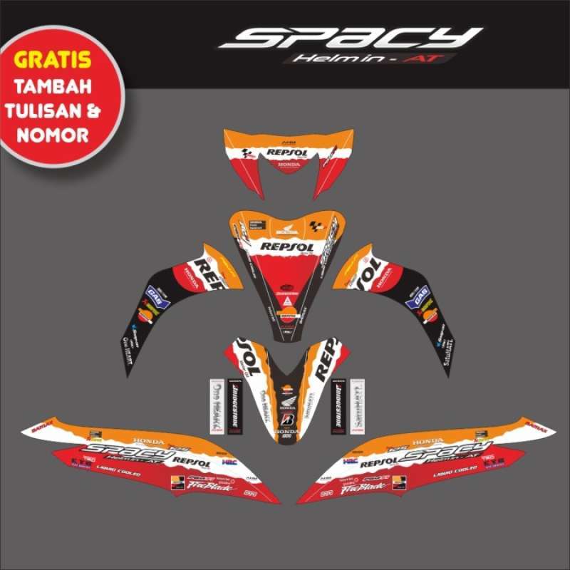 Jual Sticker striping decal stiker Motor kustom Honda Spacy full custom ...