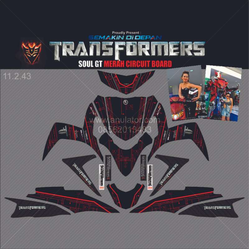 Promo Sticker striping motor stiker Yamaha Soul GT Transformer Spec A ...