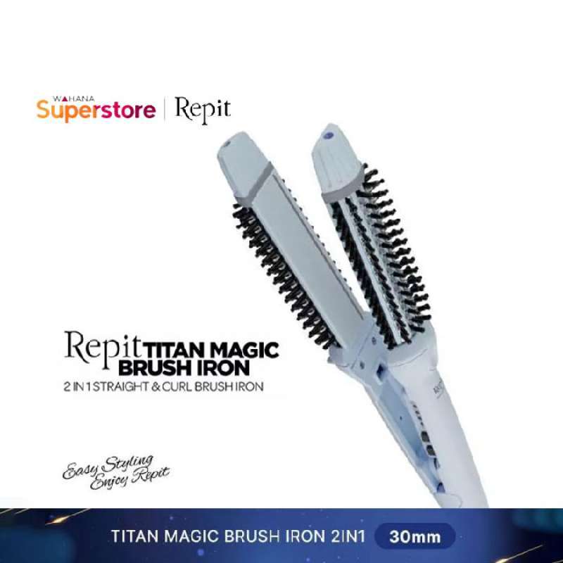 Jual Repit Catokan Sisir Magic Brush Iron 2in1 Titan Magic 30mm - Biru ...